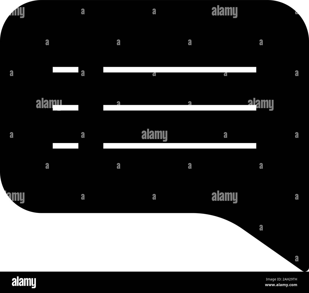 Speech bubble glyph icon. Text SMS. Chatting. Chat box. Silhouette ...