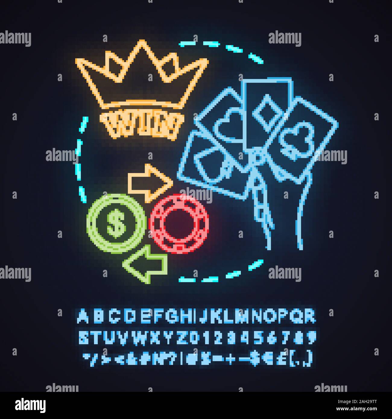 Neon good luck sign hi-res stock photography and images - Alamy