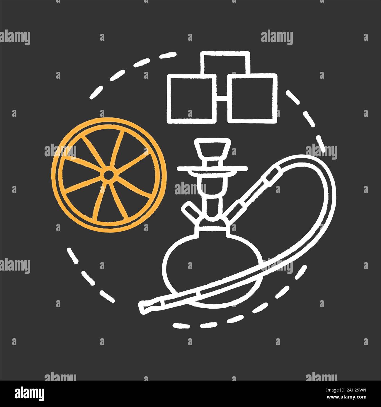 Hookah bar chalk concept icon. Nargile idea. Hookah tradition. Vector ...