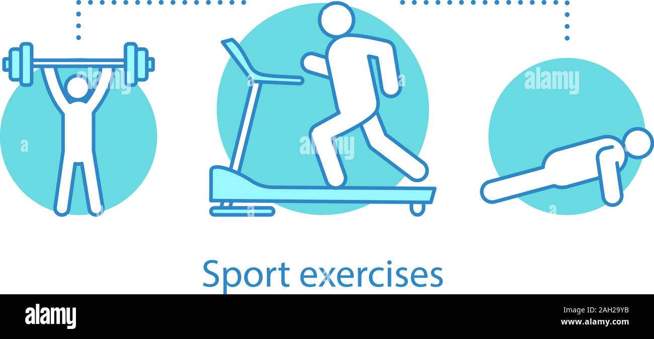 Sport exercises concept icon. Gym idea thin line illustration. Healthy ...