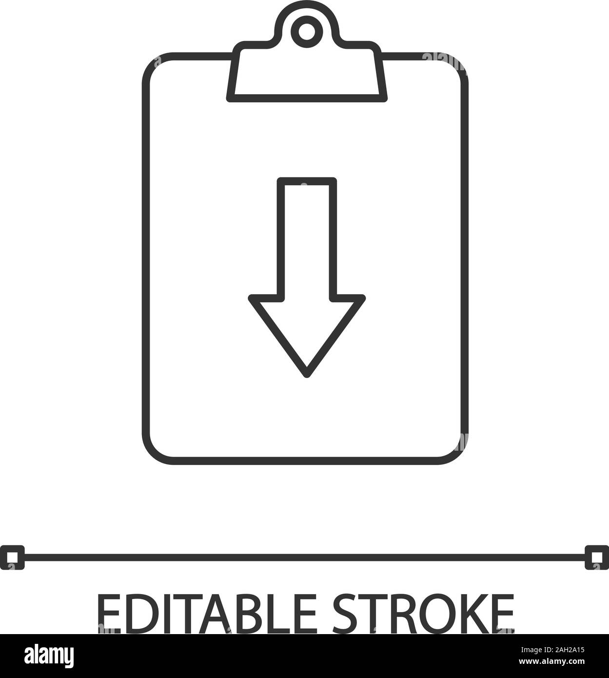 Assignment returned linear icon. Thin line illustration. Clipboard with ...