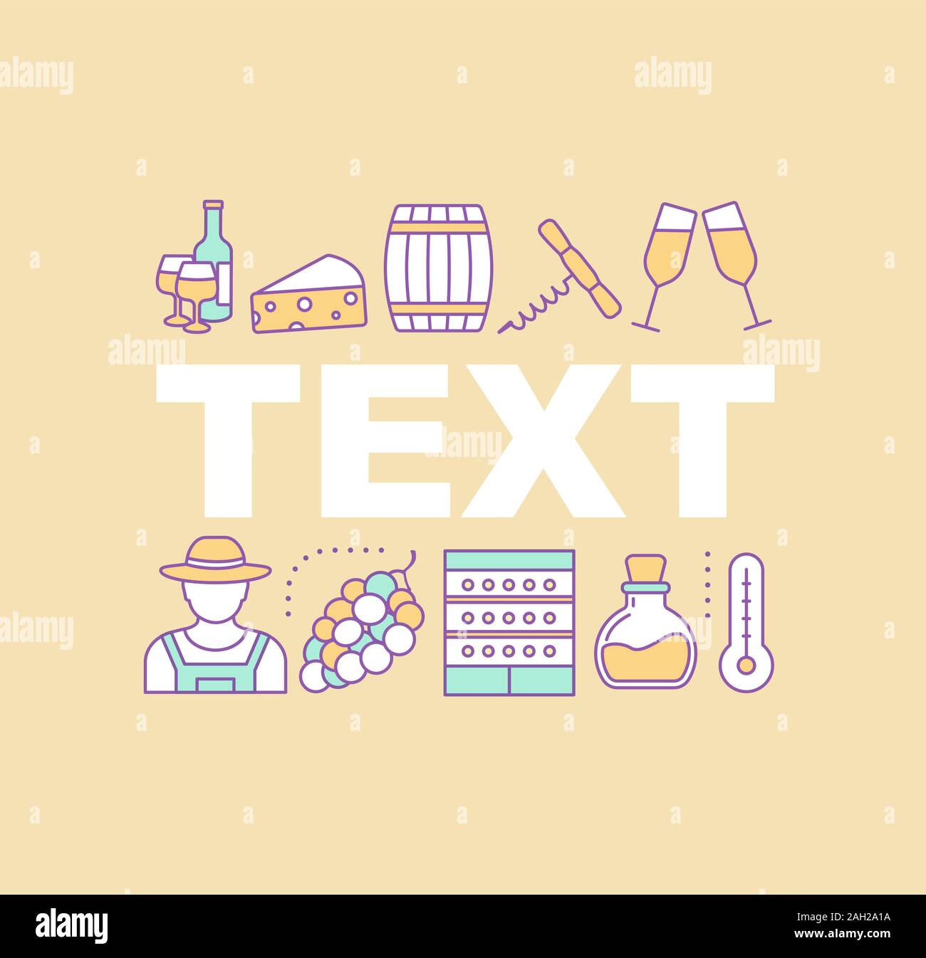 Wine industry word concepts banner. Winemaking. Vinification. Wine production. Winery. Isolated ...