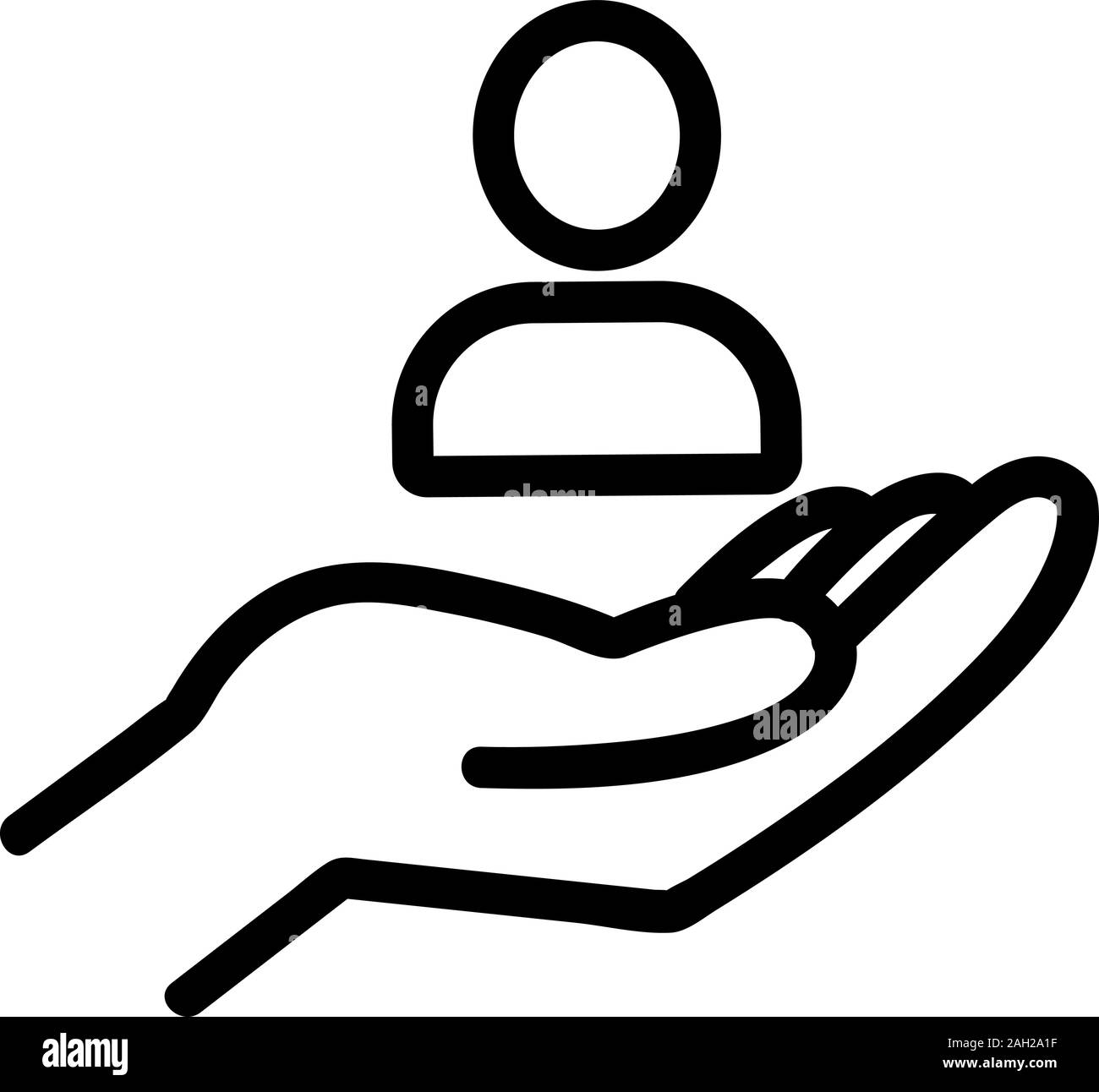 Help the employee icon vector. Isolated contour symbol illustration ...