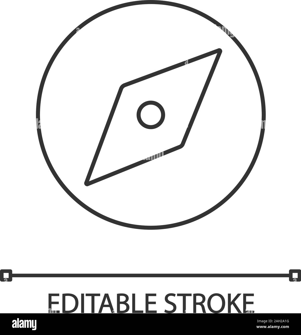 Explore tool linear icon. Thin line illustration. GPS navigation ...