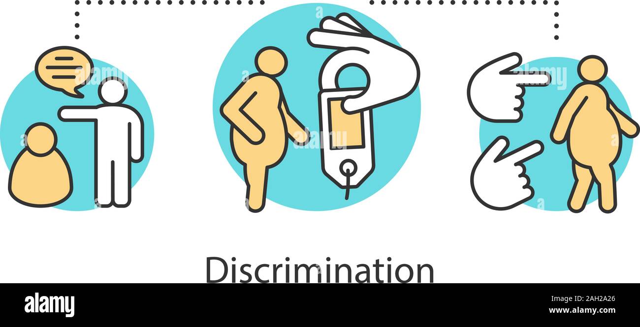 Weight discrimination concept icon. Obesity, overweight problem idea ...