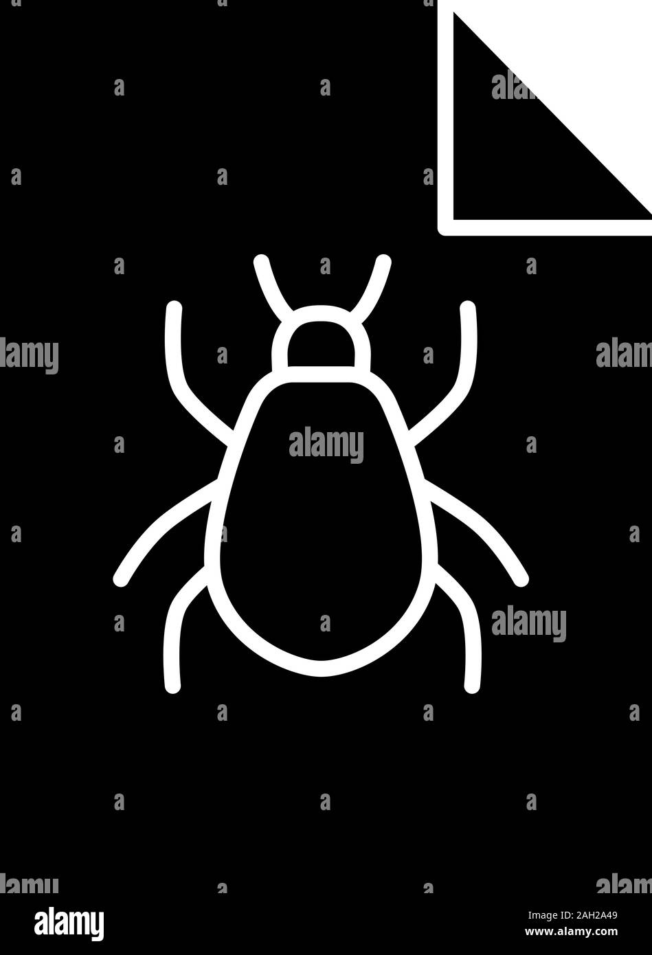 Bug report glyph icon. Software errors information. Silhouette symbol ...
