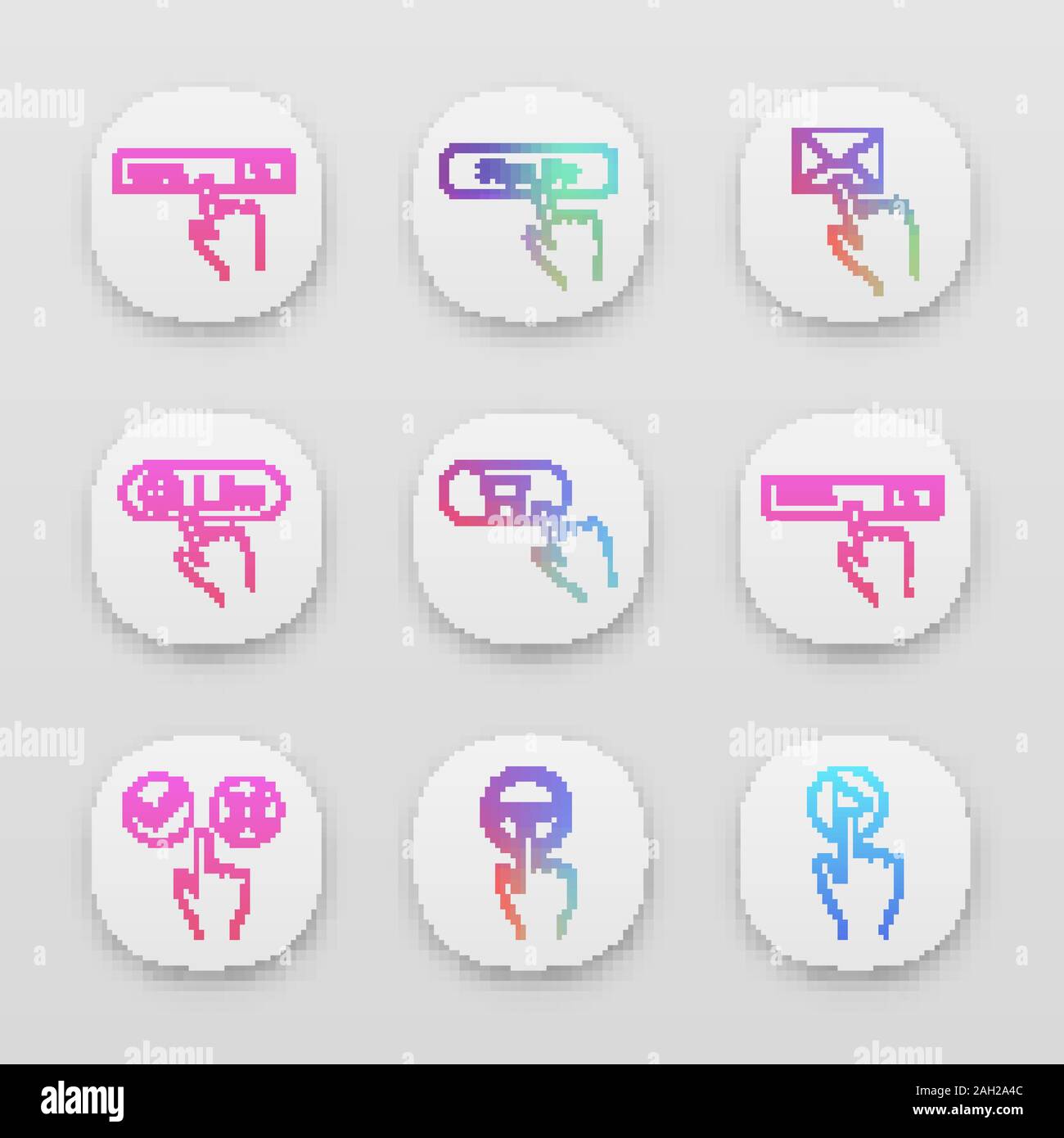 Click App Icons Set Search Bar Sign Up Message Like Buy Accept Or