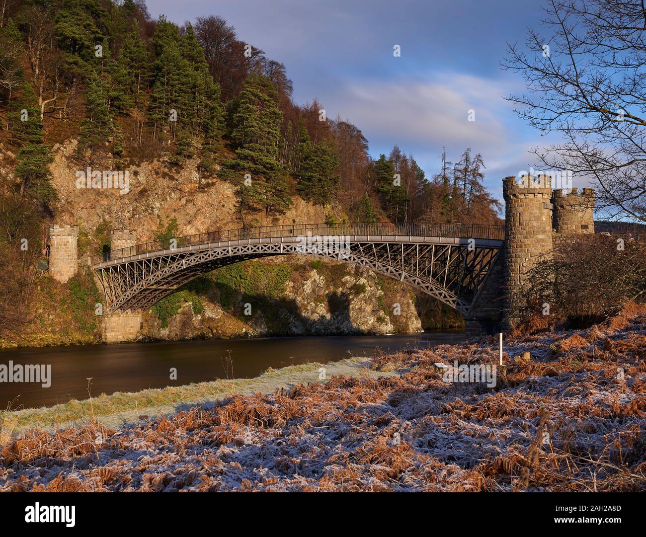 23 December 2019. Caigellachie Bridge, River Spey, Craigellachie, Moray ...