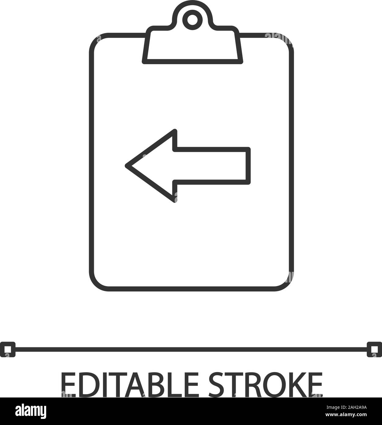 Assignment return linear icon. Thin line illustration. Clipboard with ...