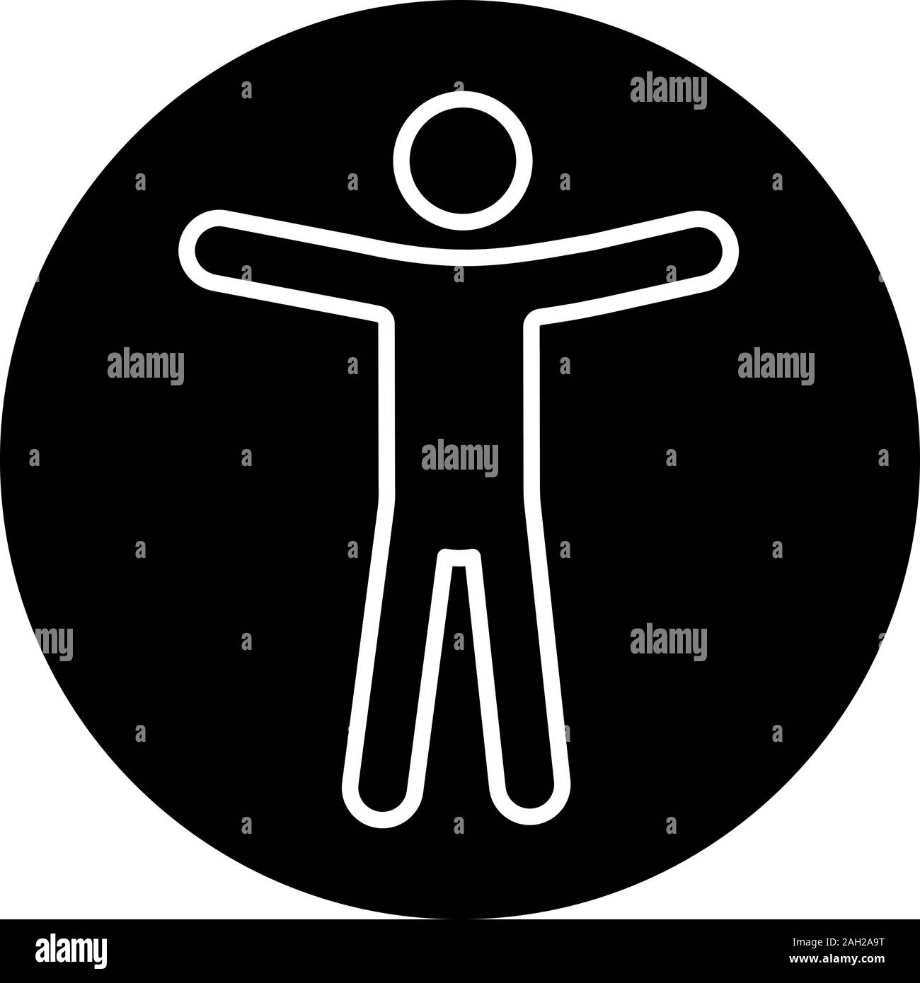 Web accessibility glyph icon. Universal access. Silhouette symbol ...