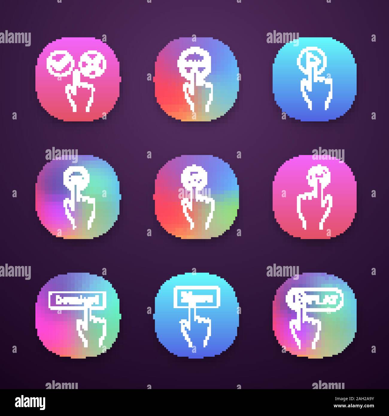 App Buttons Icons Set Click Accept And Decline Start Play Turn On And Off Power Download