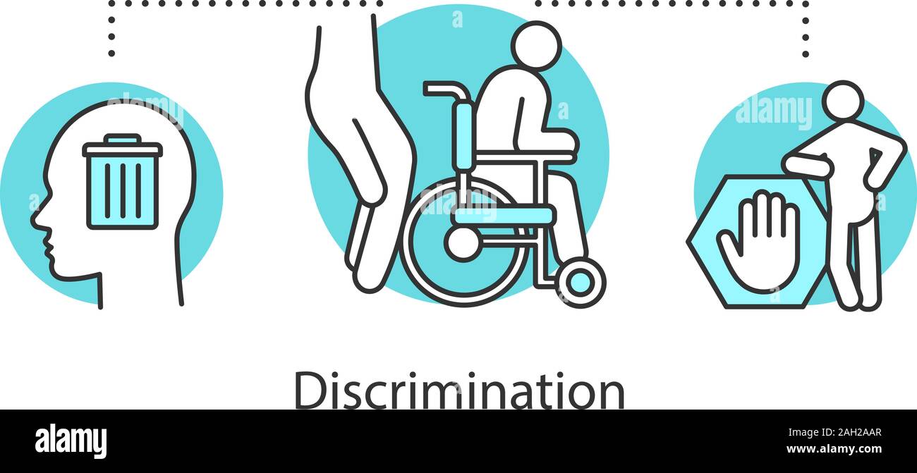 Disability discrimination concept icon. Ableism idea thin line ...