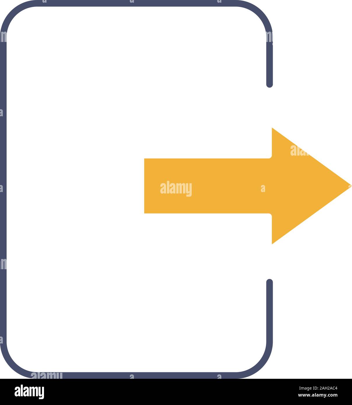 Exit button glyph color icon. Log out. Send file. Silhouette symbol on ...
