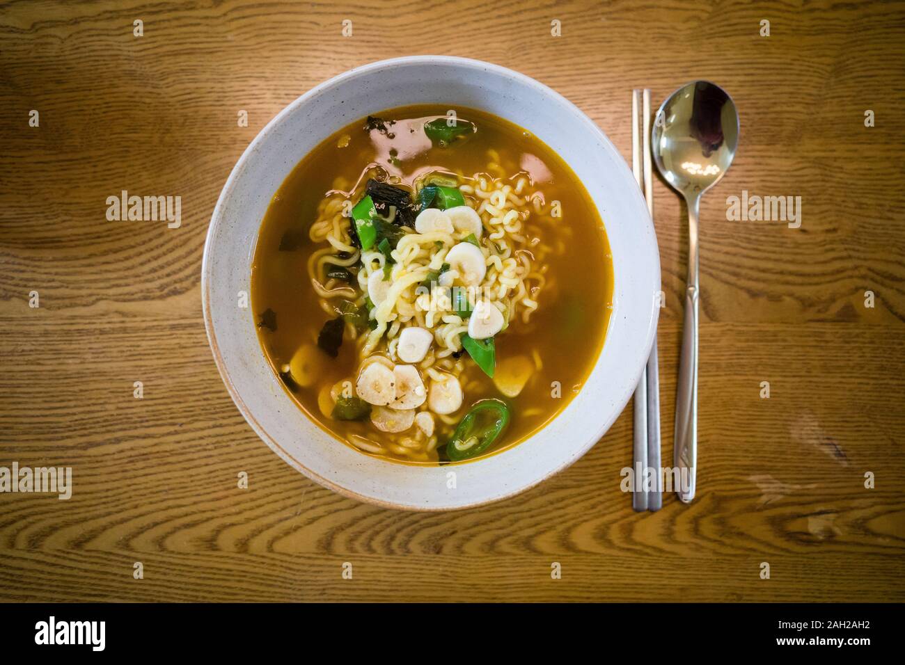 Homemade ramen noodles are placed on the table Stock Photo - Alamy