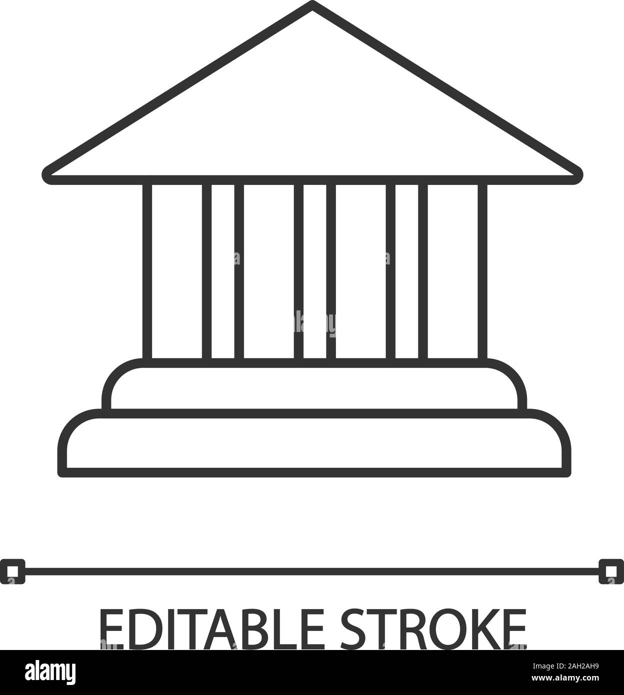 Account balance linear icon. Online banking. Bank building. Thin line ...