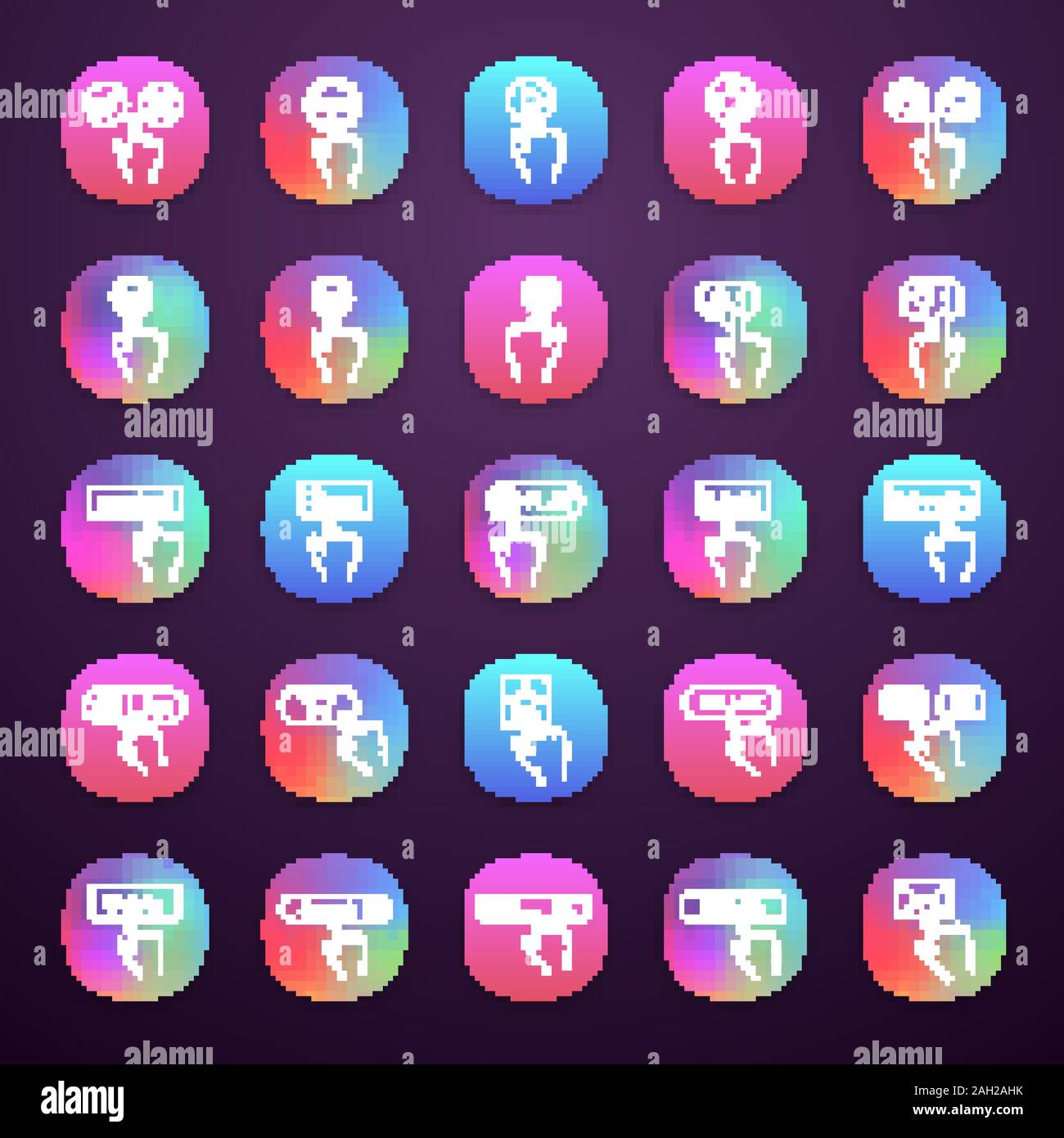 Click app icons set. App buttons. Social media interface. Webpage navigation. UI/UX user ...
