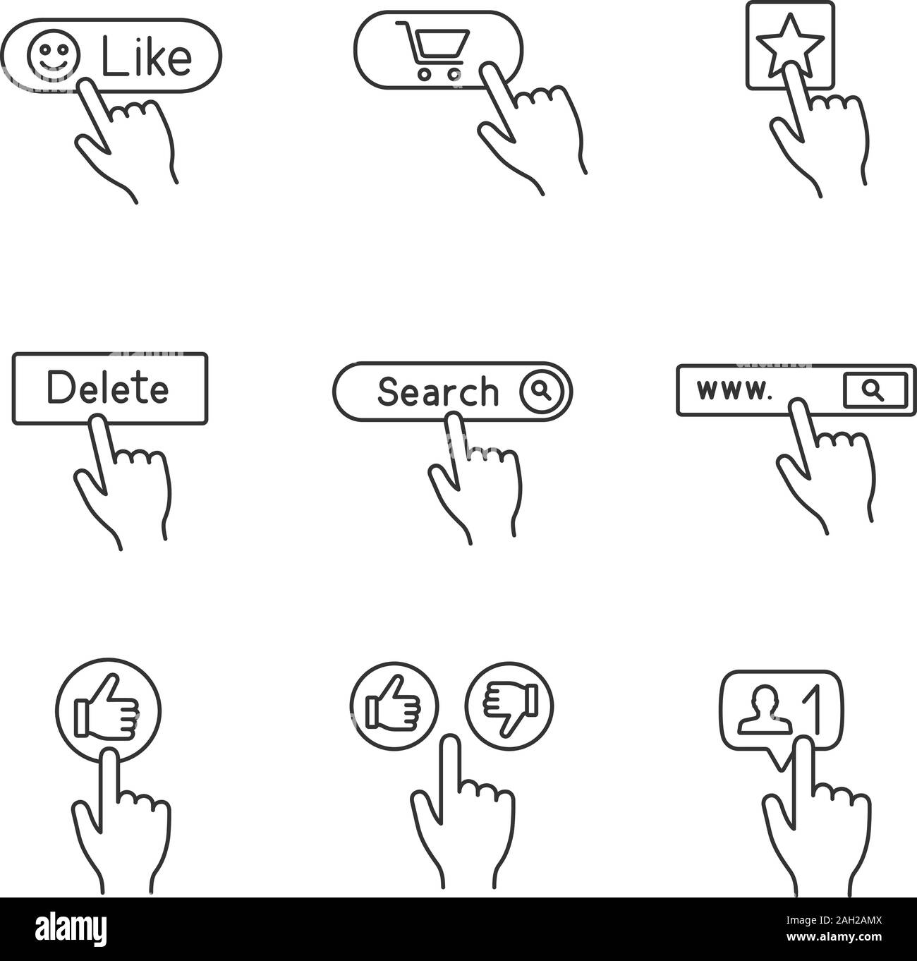 Hand cursor delete button hi-res stock photography and images - Alamy