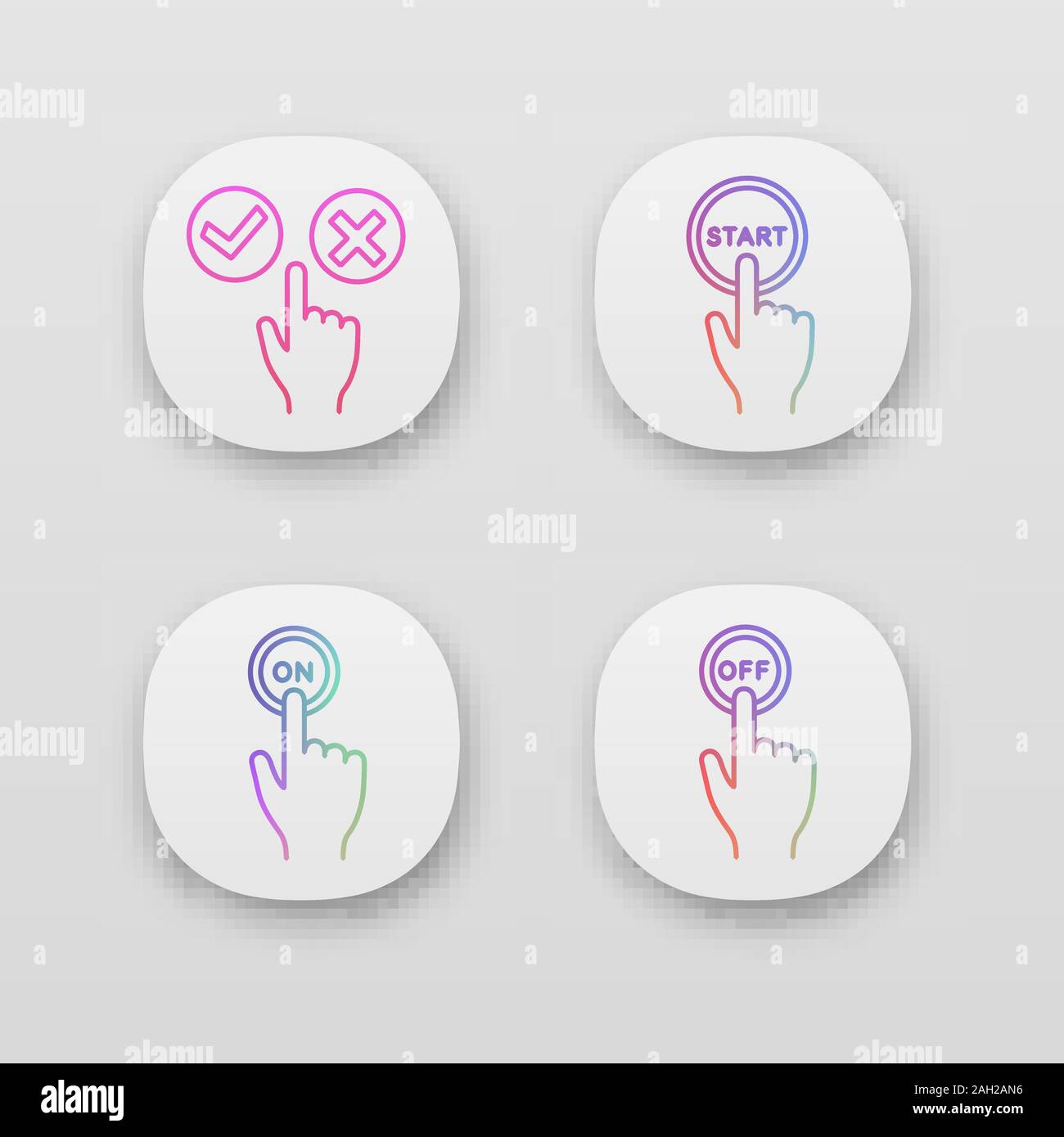 Click App Icons Set Accept And Decline Start Turn On And Off Uiux