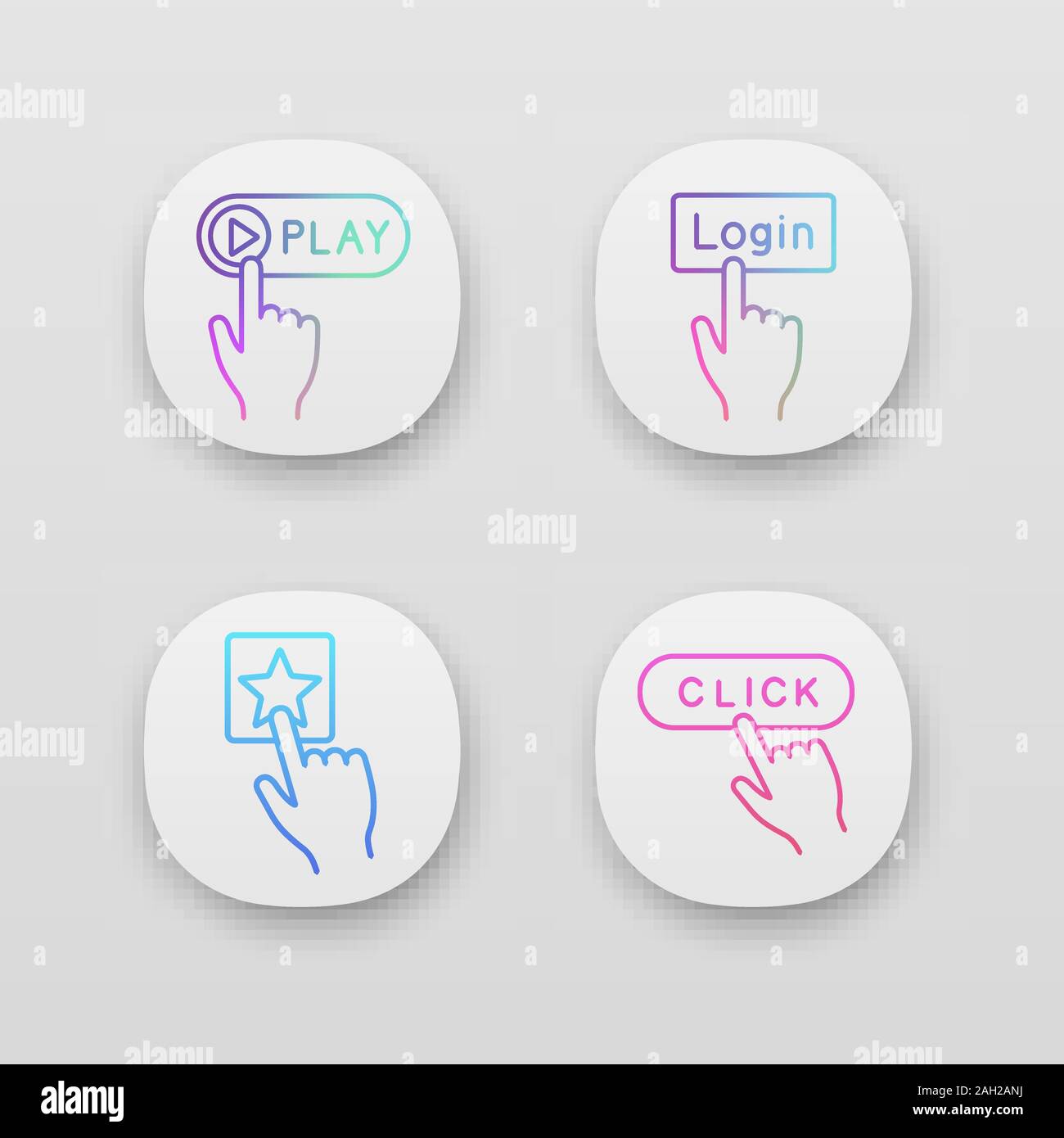 Click App Icons Set Uiux User Interface Play Login Add To Favorite