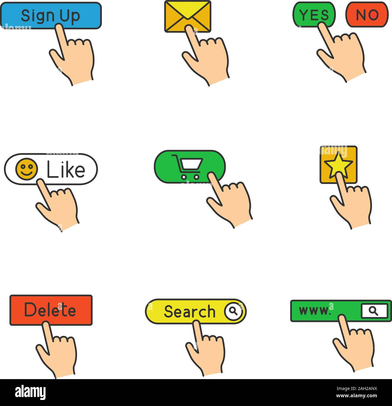 Hand cursor delete button hi-res stock photography and images - Alamy