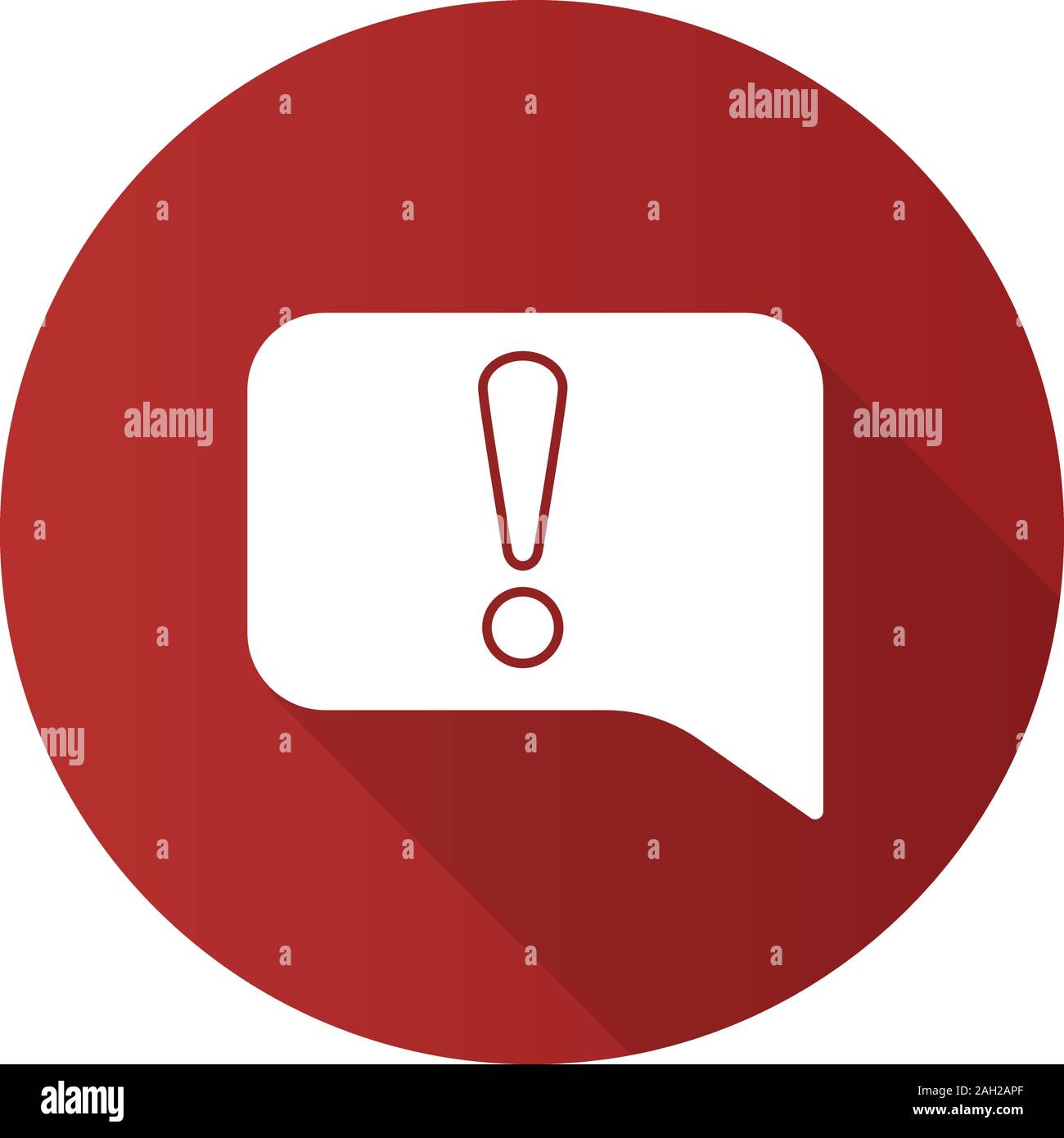 Announcement flat design long shadow glyph icon. Speech bubble with ...