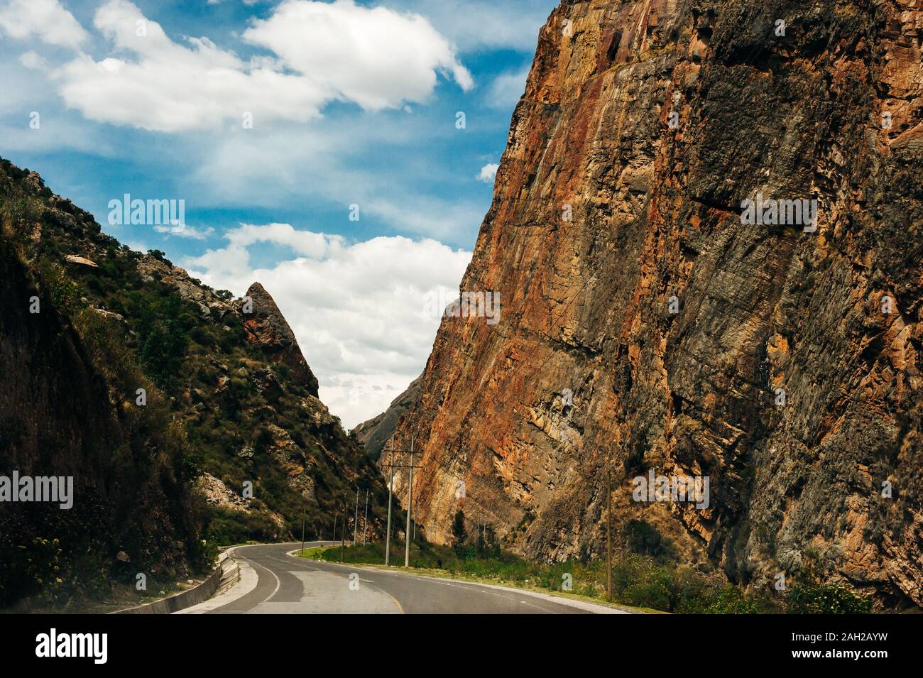 canyon road narrow path way for walking between steep rock walls Stock ...