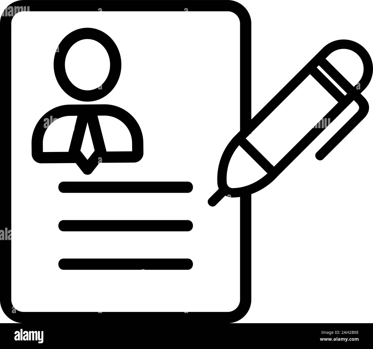 write a resume icon vector. Isolated contour symbol illustration Stock ...