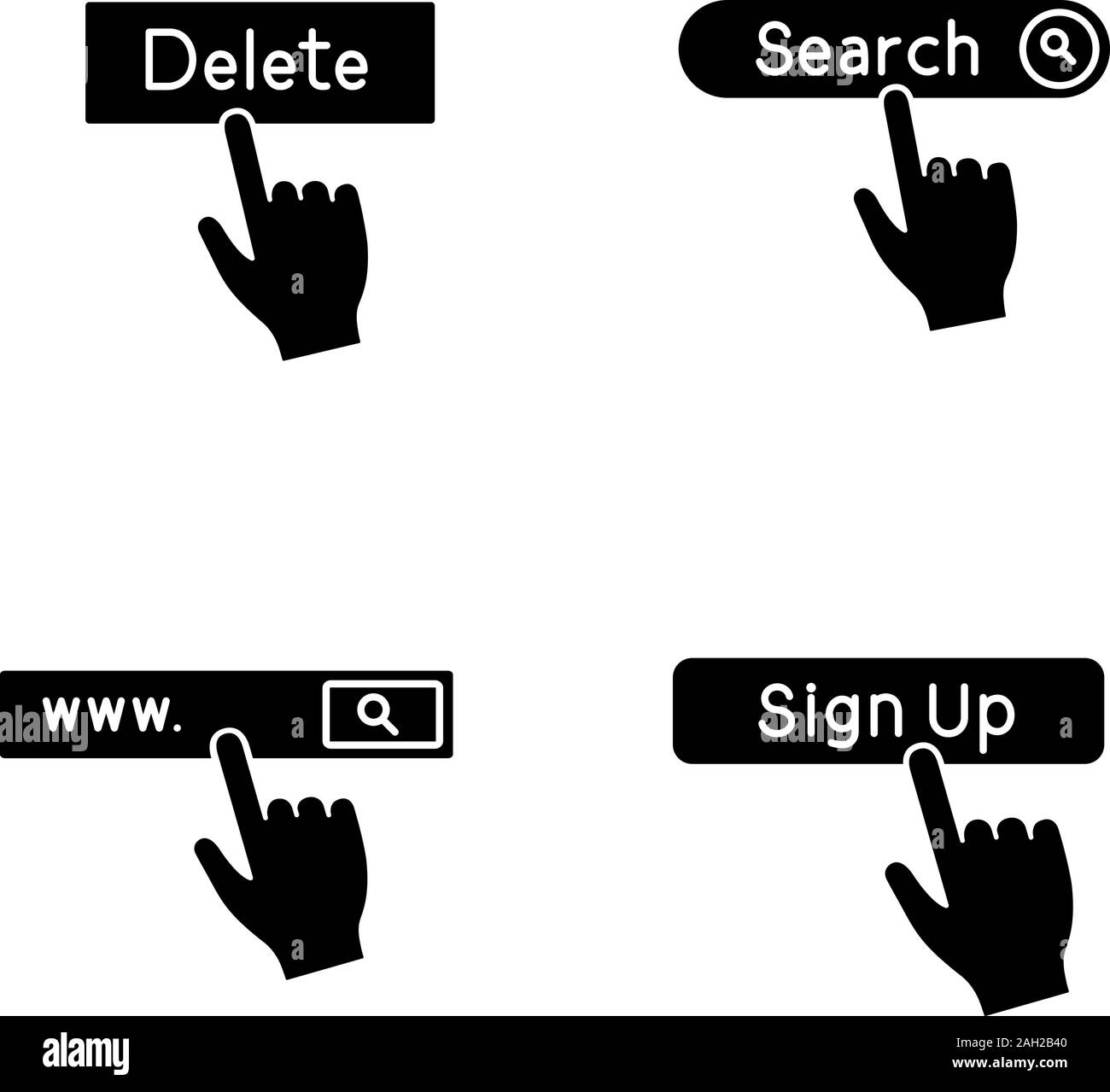 Hand cursor delete button hi-res stock photography and images - Alamy
