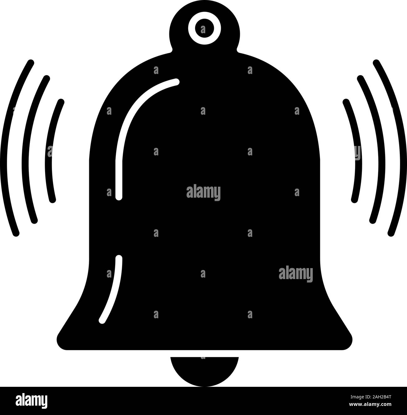 Active notification glyph icon. Ringing bell. Reminder alarm ...