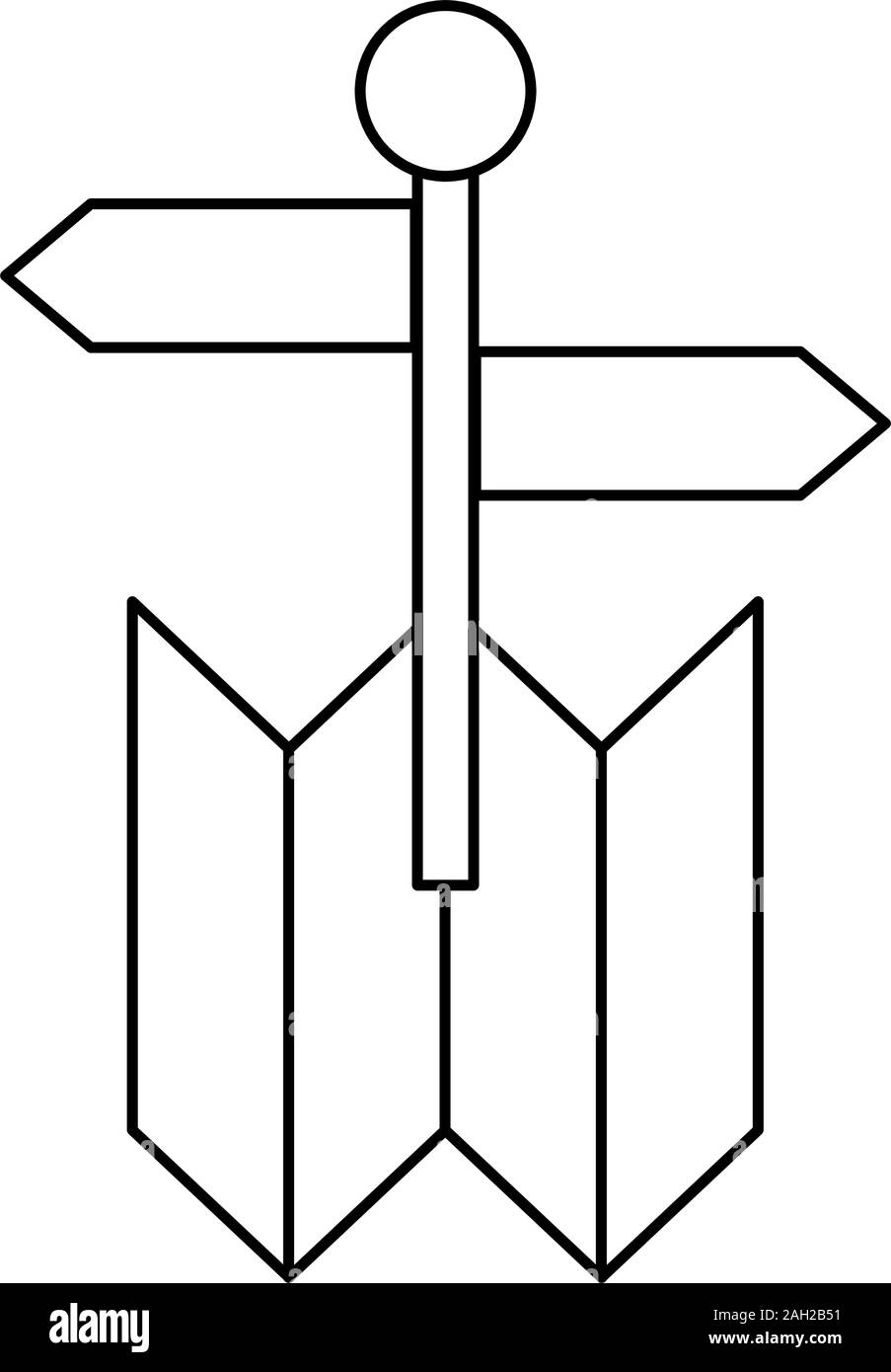 paper map guide with traffic arrows signal Stock Vector Image & Art - Alamy