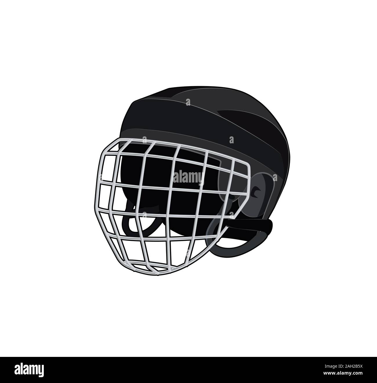 Ice hockey helmet. Black. Hockey protection equipment. Isolated vector ...