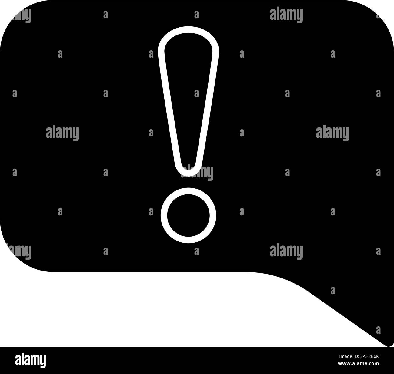 Announcement glyph icon. Notification. Silhouette symbol. Speech bubble ...