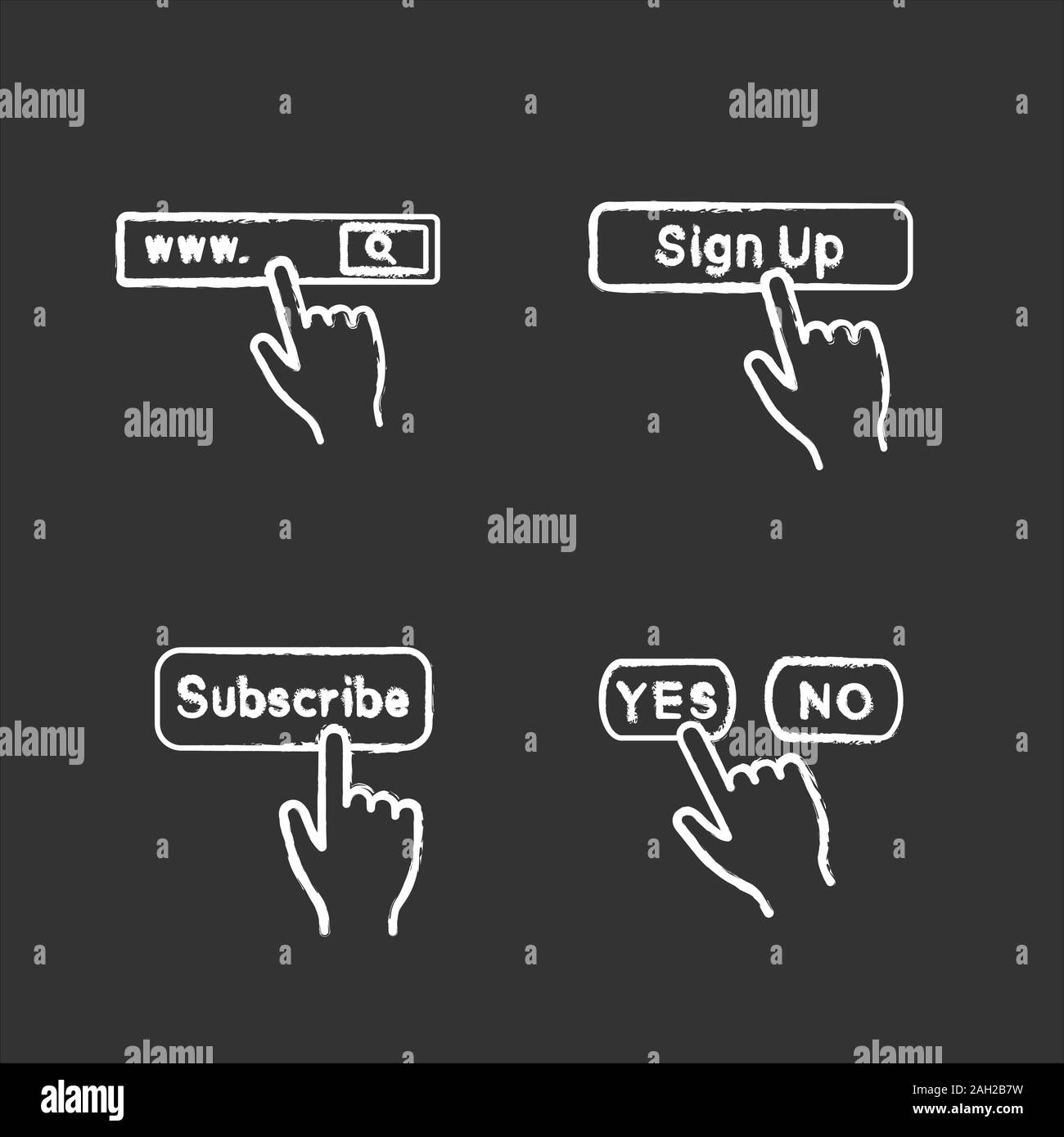 Search button click chalk hi-res stock photography and images - Alamy