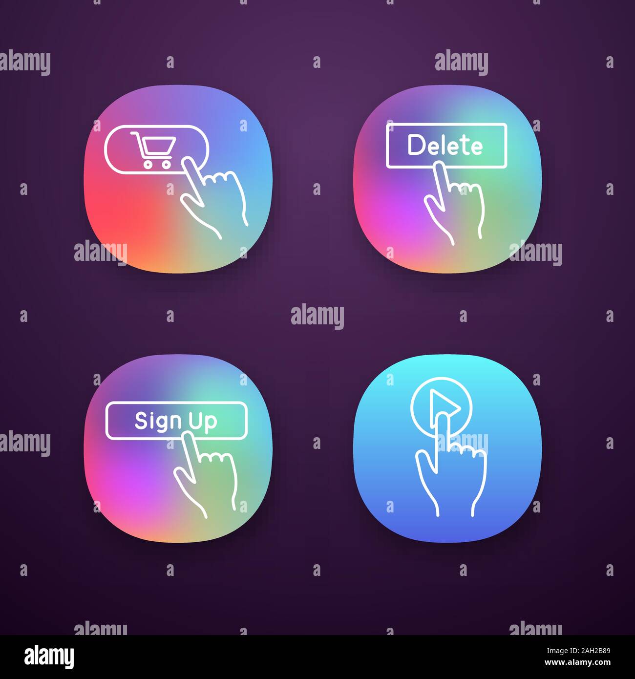 Finger press mobile icons background Stock Vector Images - Alamy