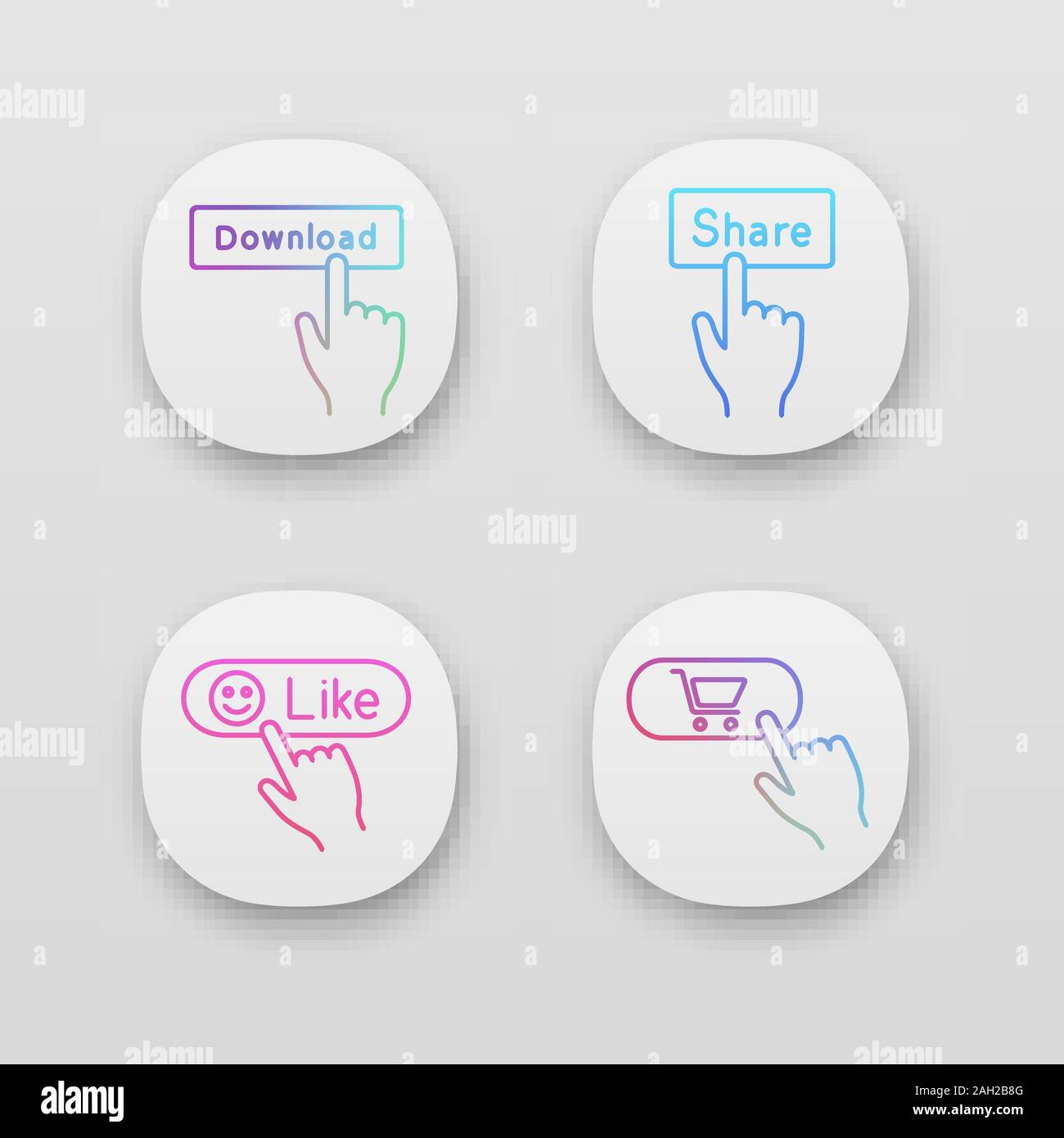 Click App Icons Set Download Share Like Buy Uiux User Interface Web Or Mobile