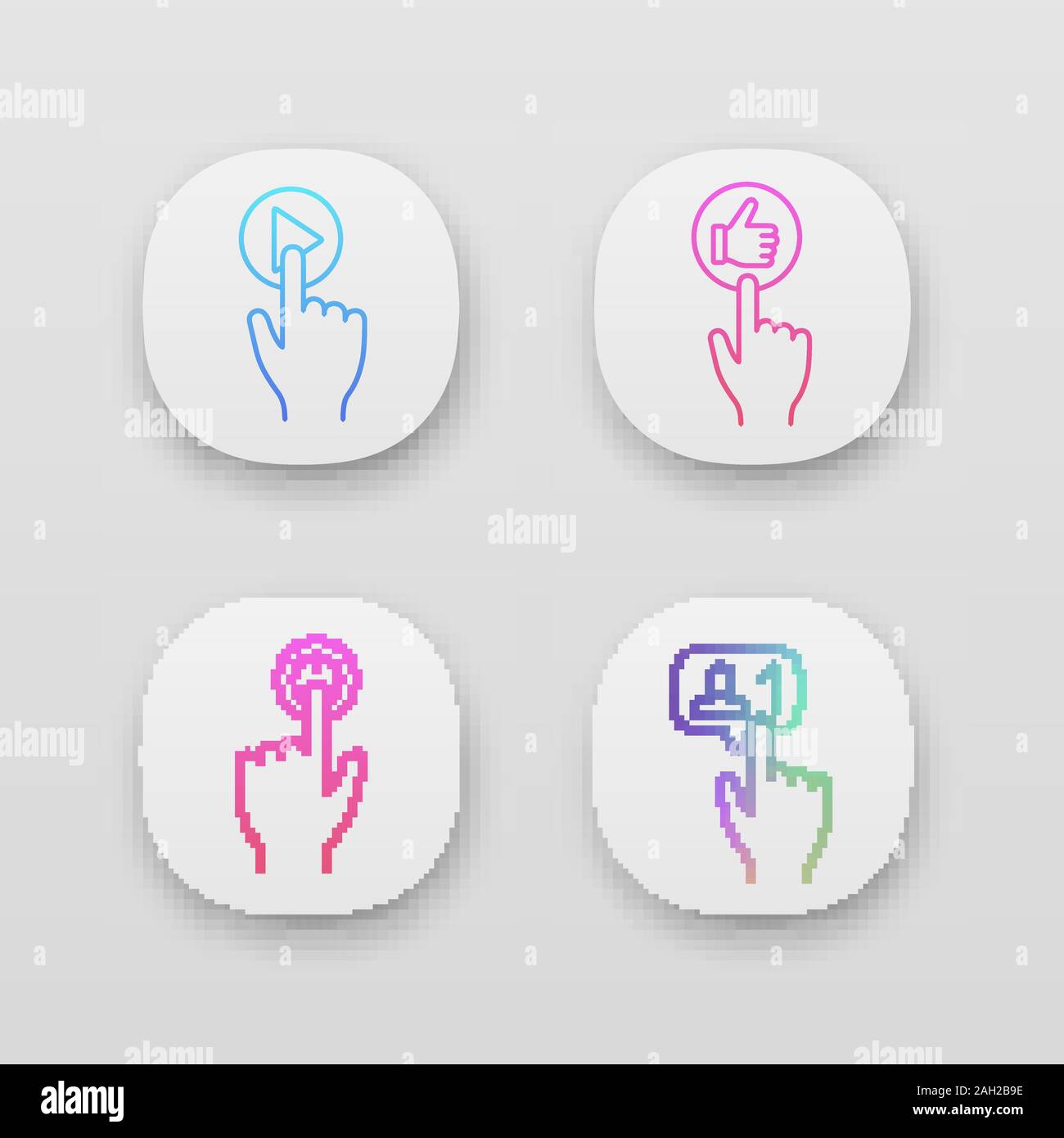 Click App Icons Set Play Like Power New Follower Notification Ui