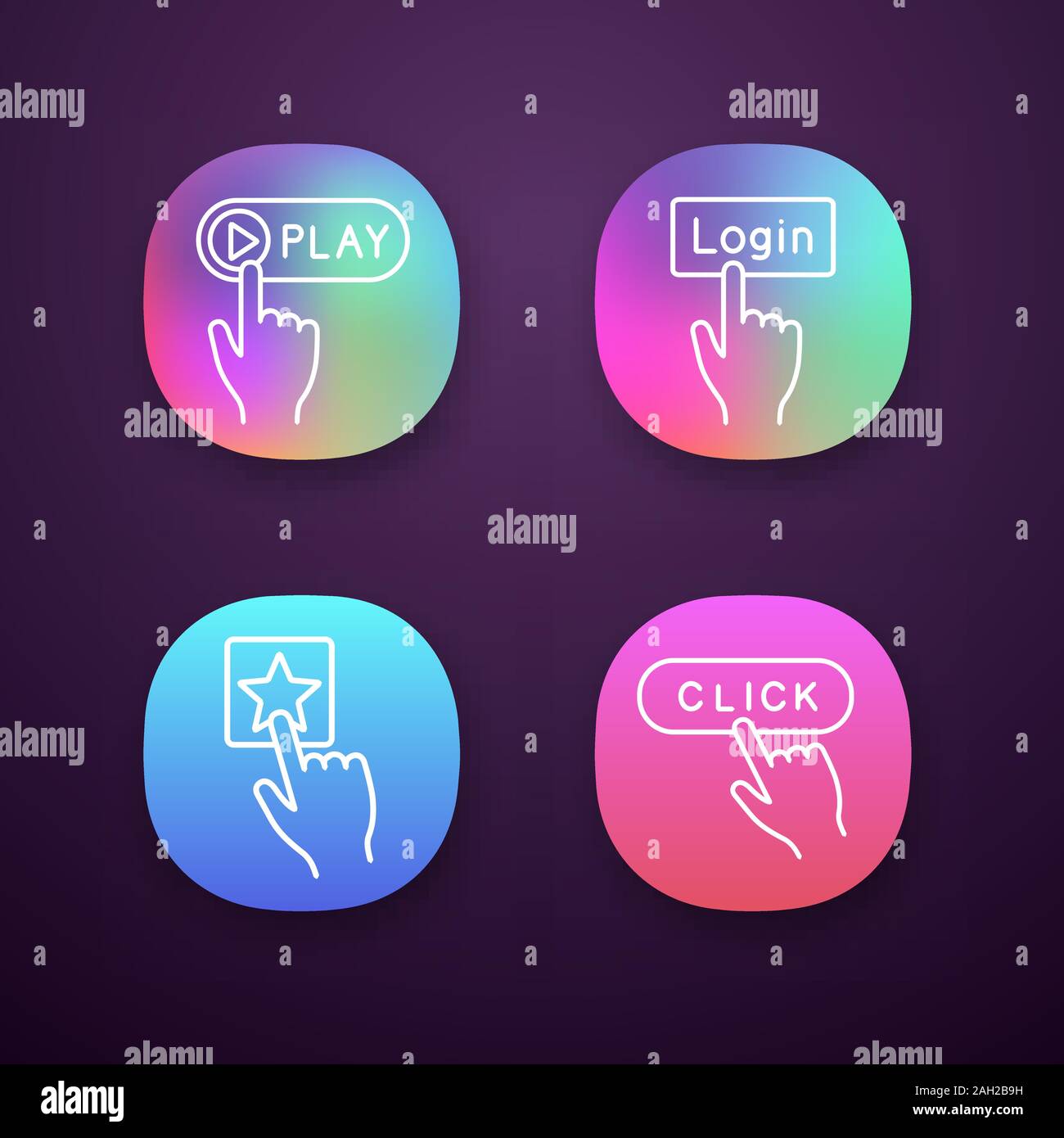 Click App Icons Set Apps Button Play Login Add To Favorite Uiux User Interface Web Or