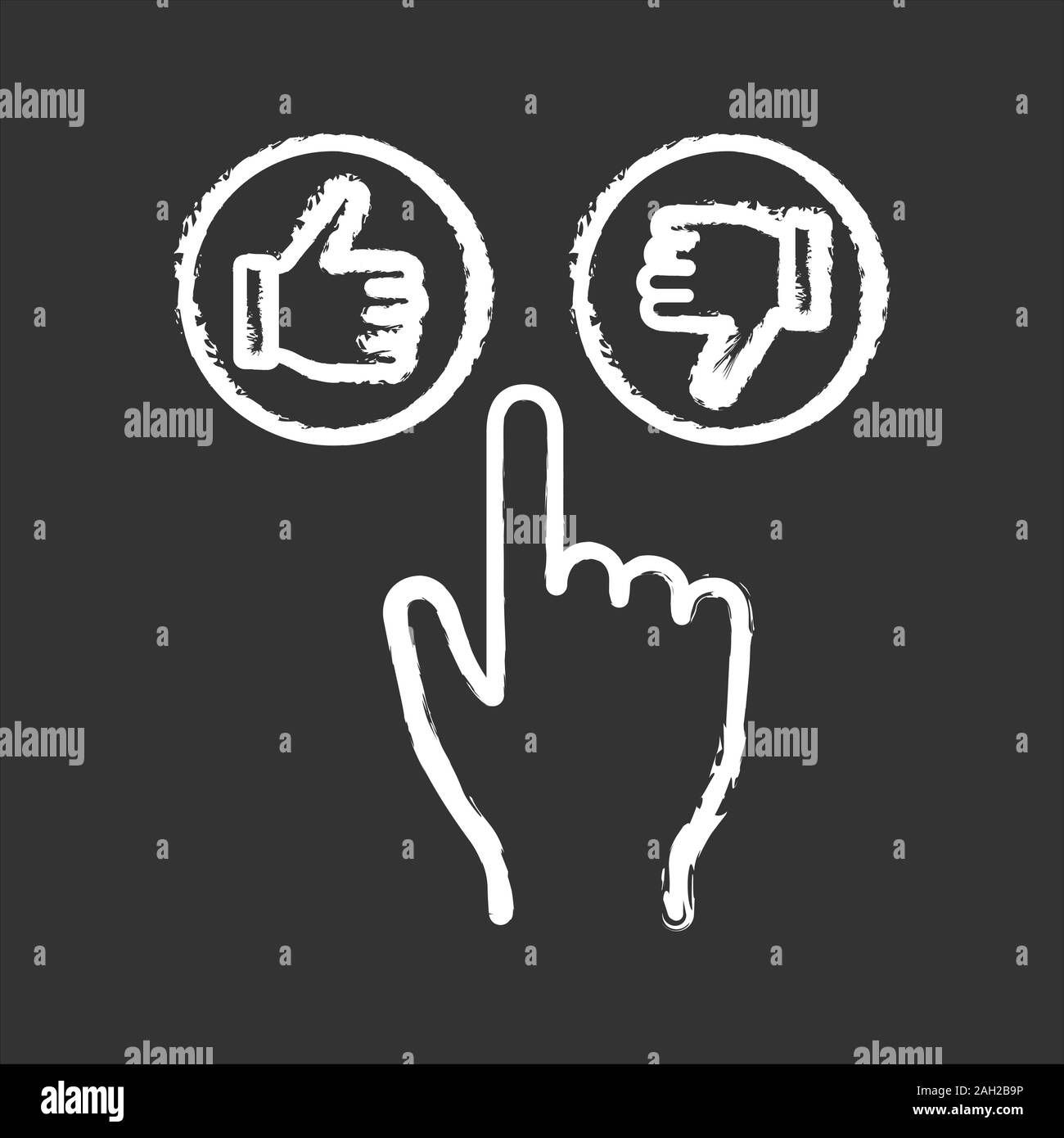 Like and dislike buttons click chalk icon. Thumbs up and down. Hand ...