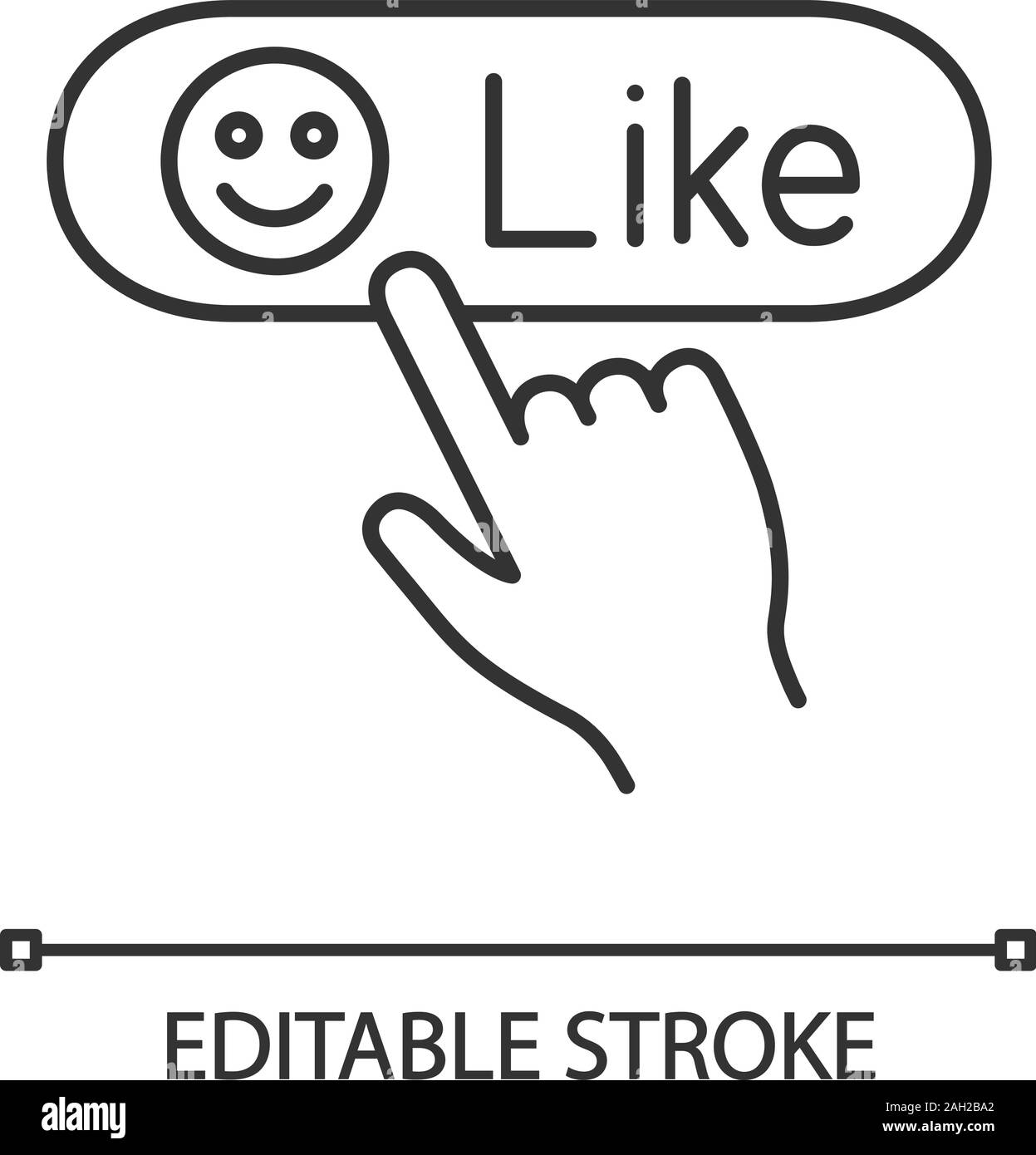 Like button click linear icon. Thin line illustration. Positive comment ... Like button click linear icon. Thin line illustration. Positive comment ...