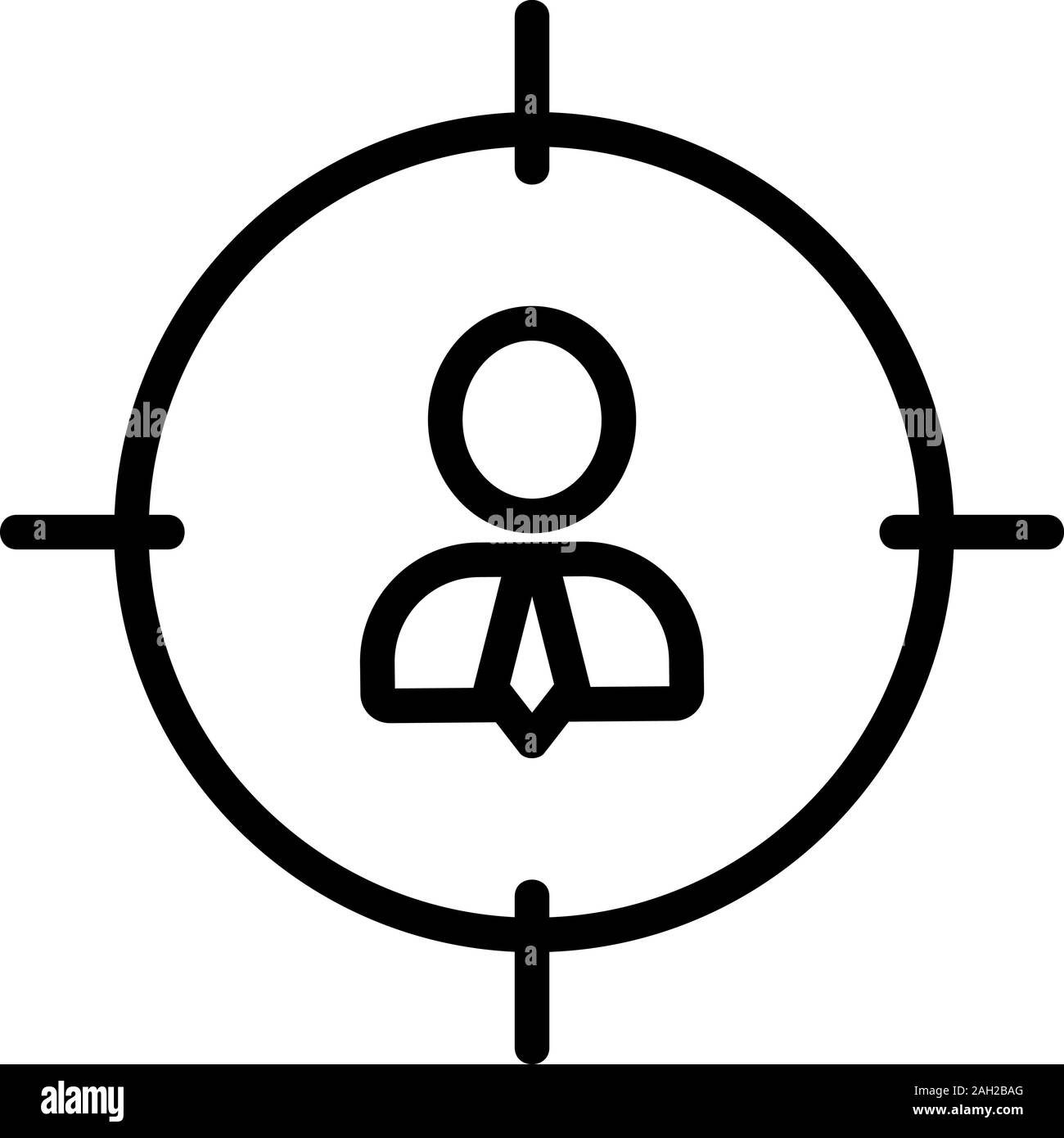 Target the employee icon vector. Isolated contour symbol illustration ...