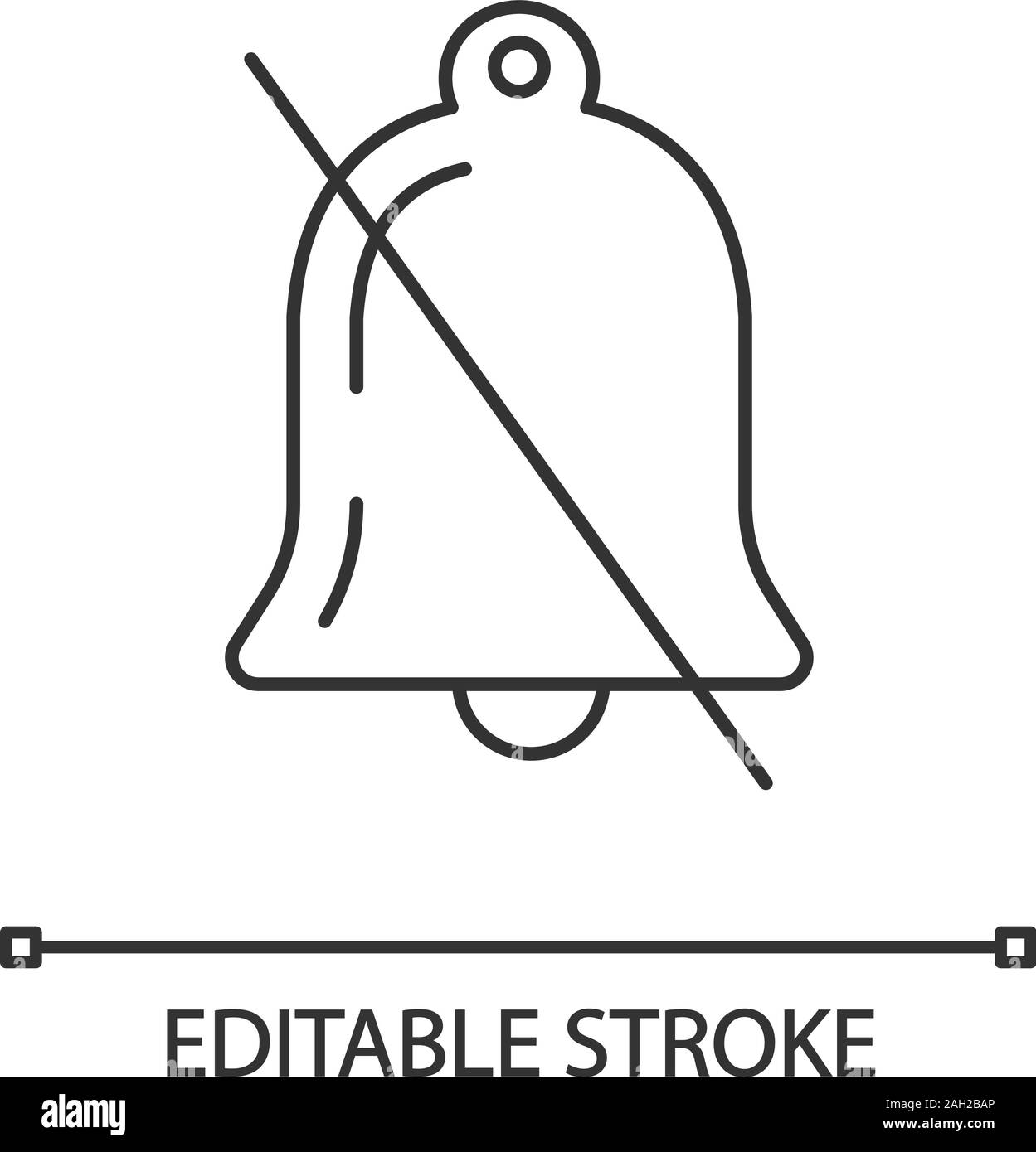 Notifications off linear icon. Thin line illustration. Contour symbol ...