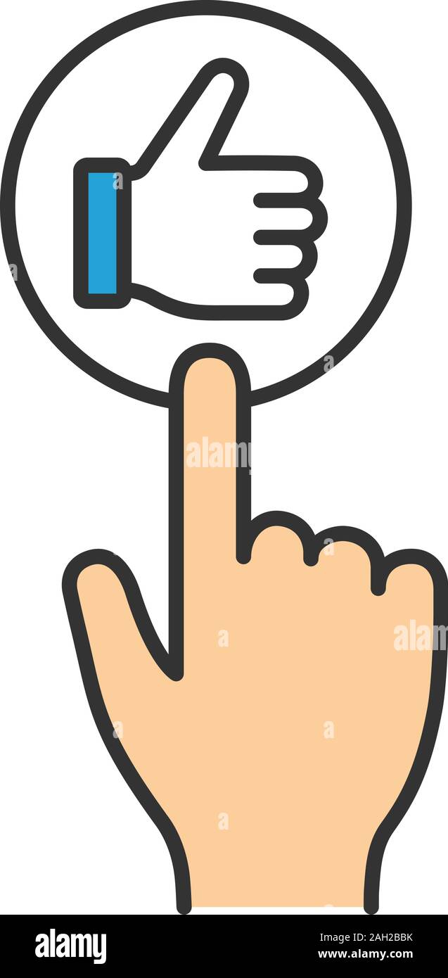 Hand finger press like button Cut Out Stock Images & Pictures - Alamy