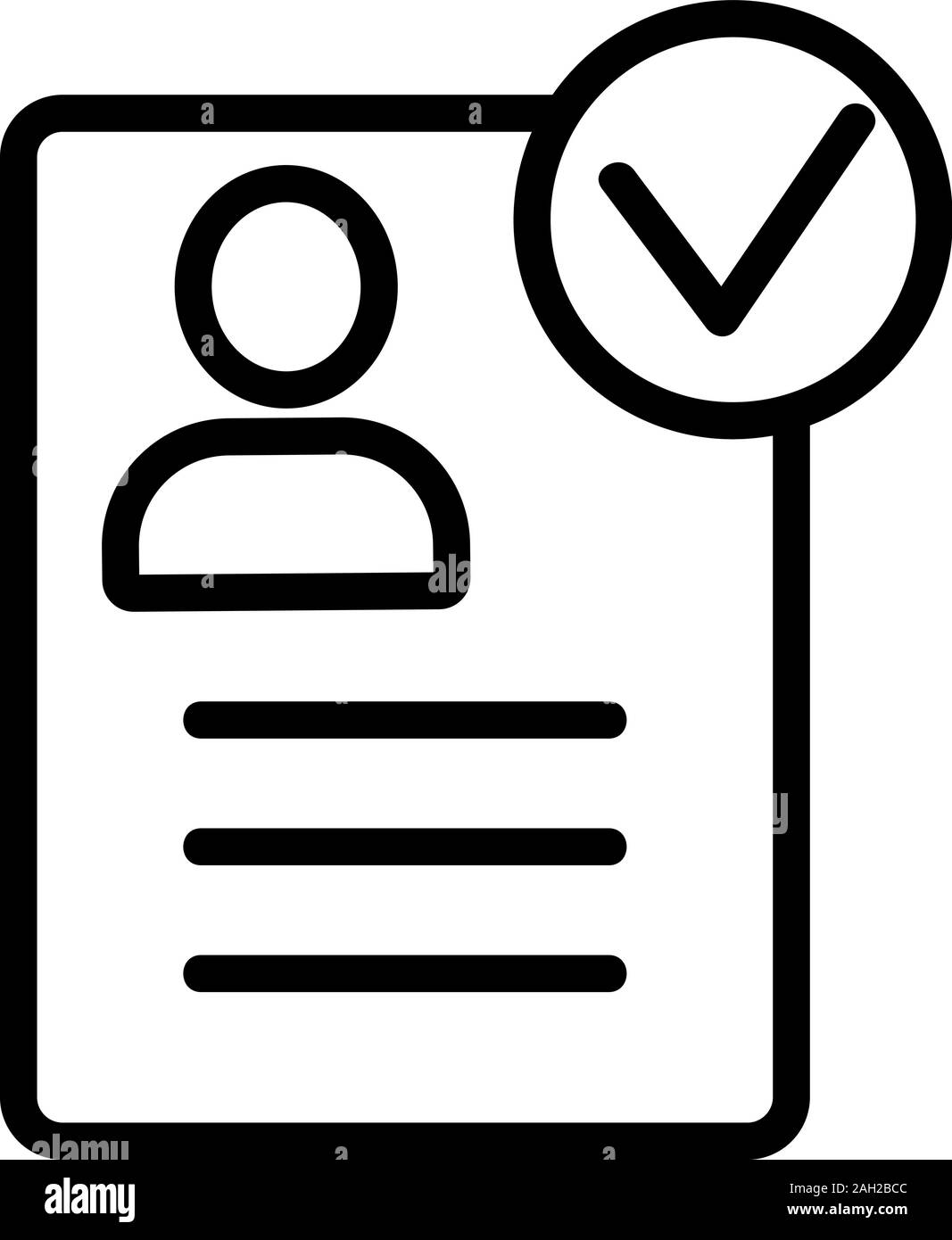 resume approved icon vector. Isolated contour symbol illustration Stock ...