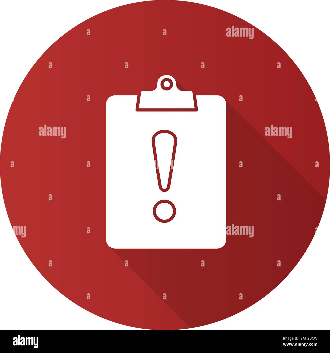 Assignment late flat design long shadow glyph icon. Clipboard with ...
