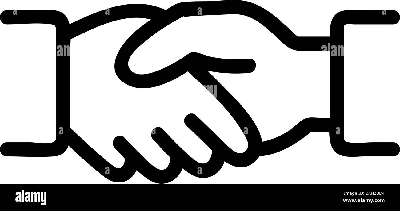handshake icon vector. Isolated contour symbol illustration Stock ...