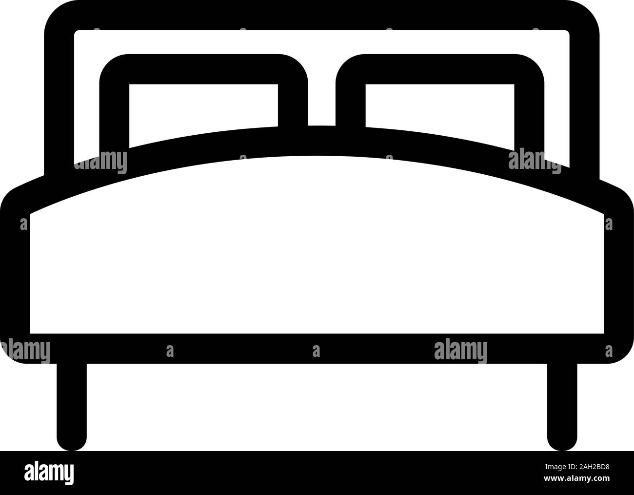 Two-bedroom bed icon vector. Isolated contour symbol illustration Stock ...