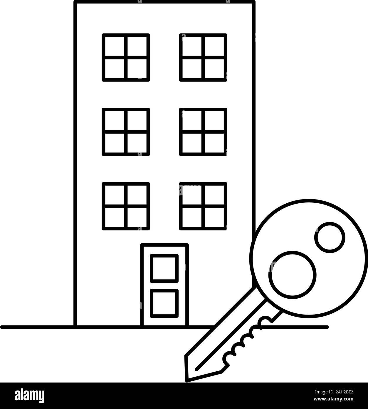 building front facade with key door Stock Vector Image & Art - Alamy