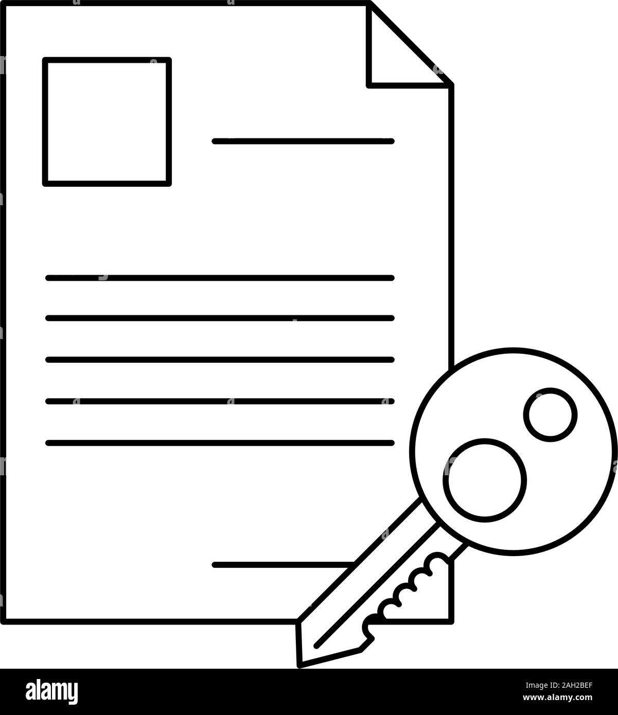 key house door with document Stock Vector Image & Art - Alamy