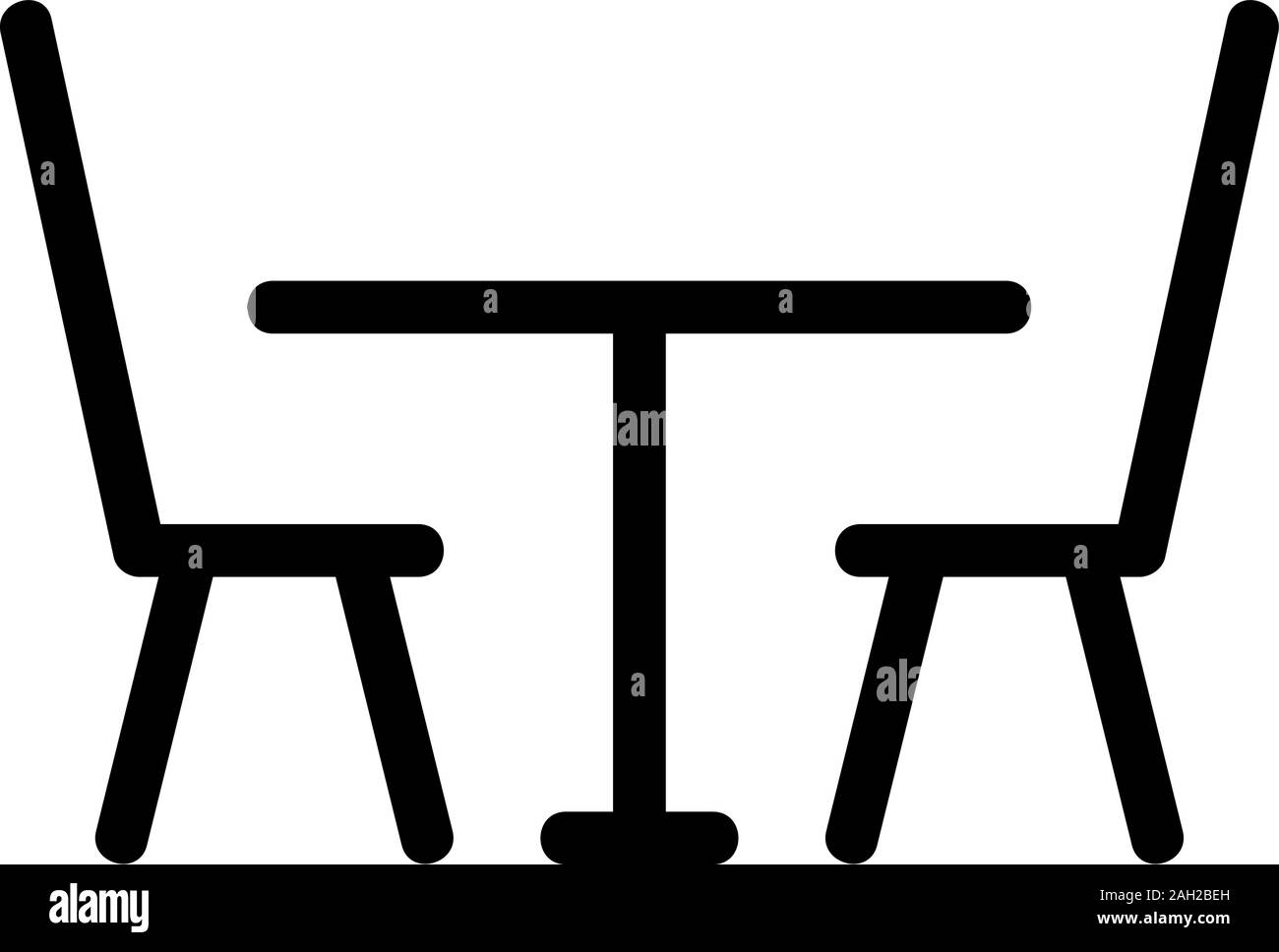 table in the restaurant icon vector. Isolated contour symbol ...