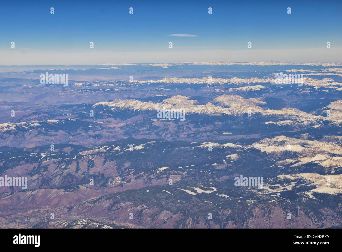 Colorado Rocky Mountains Aerial panoramic views from airplane of ...